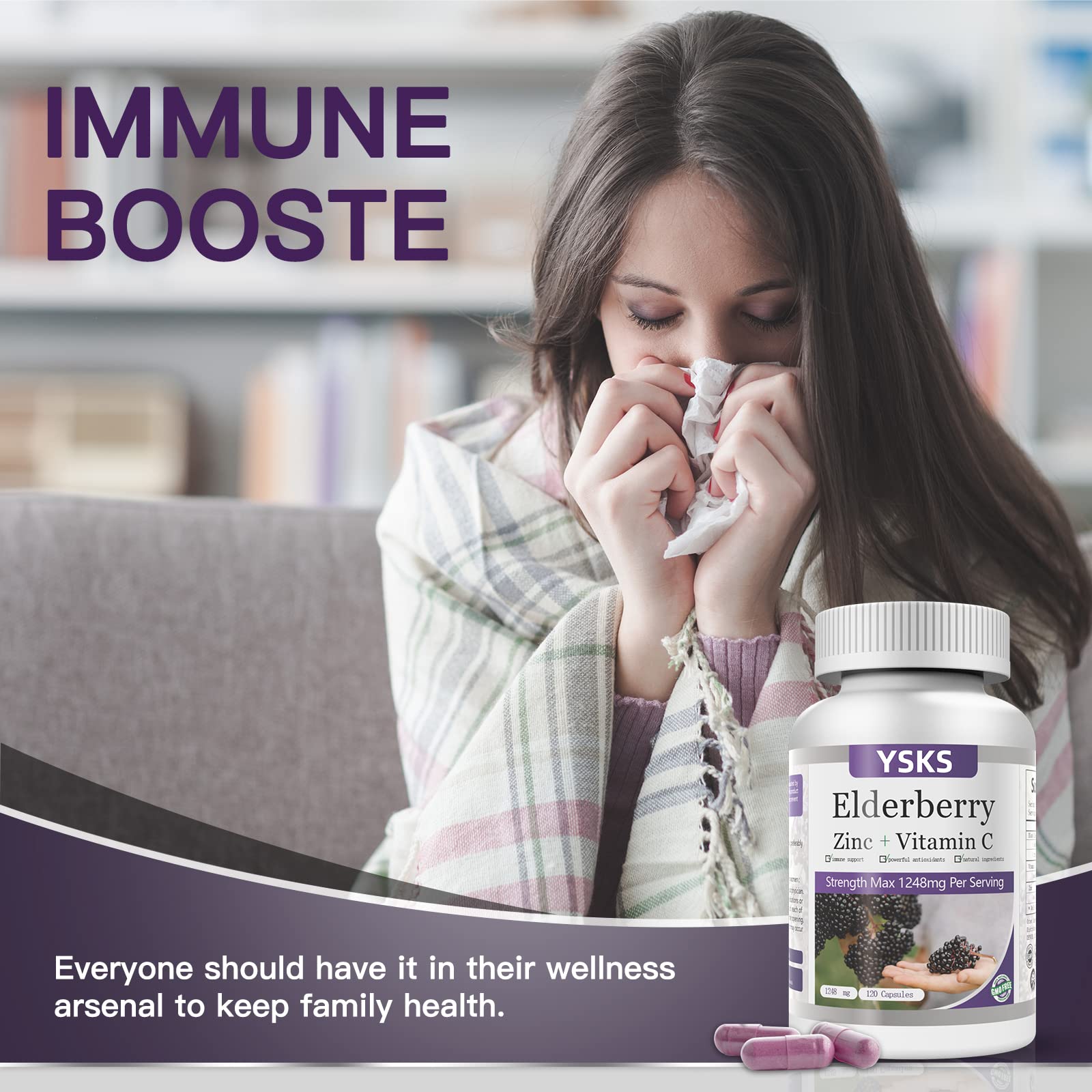 120 capsules of elderberry extract