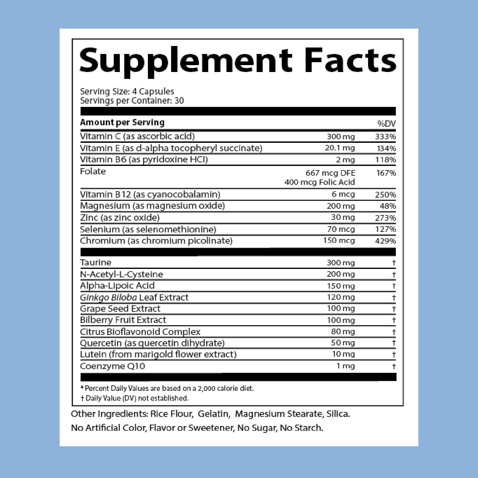 120 capsules of essential nutrients