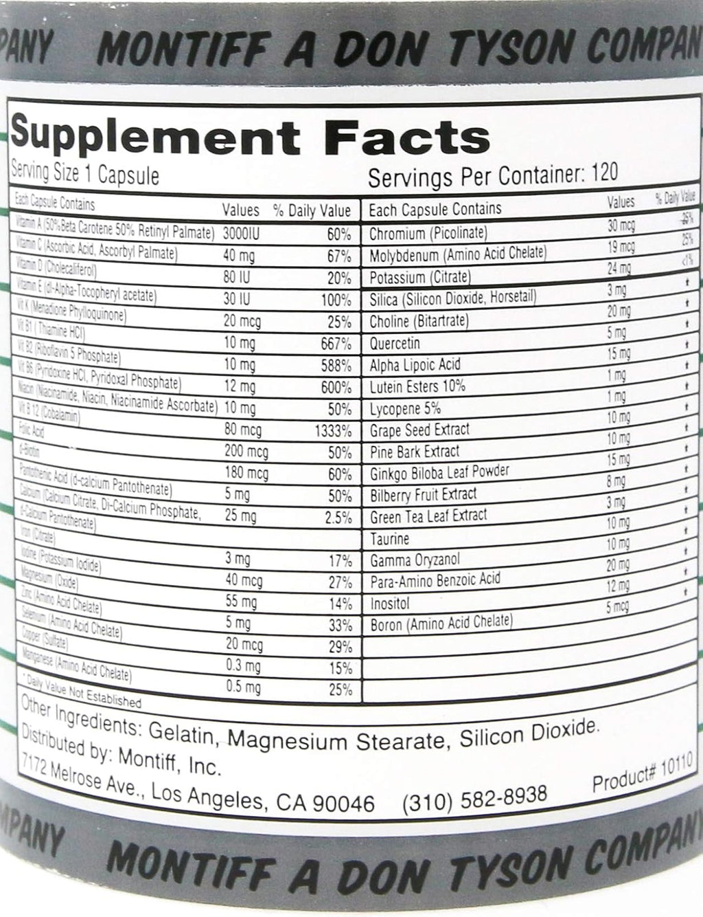 120 capsules of essential vitamins