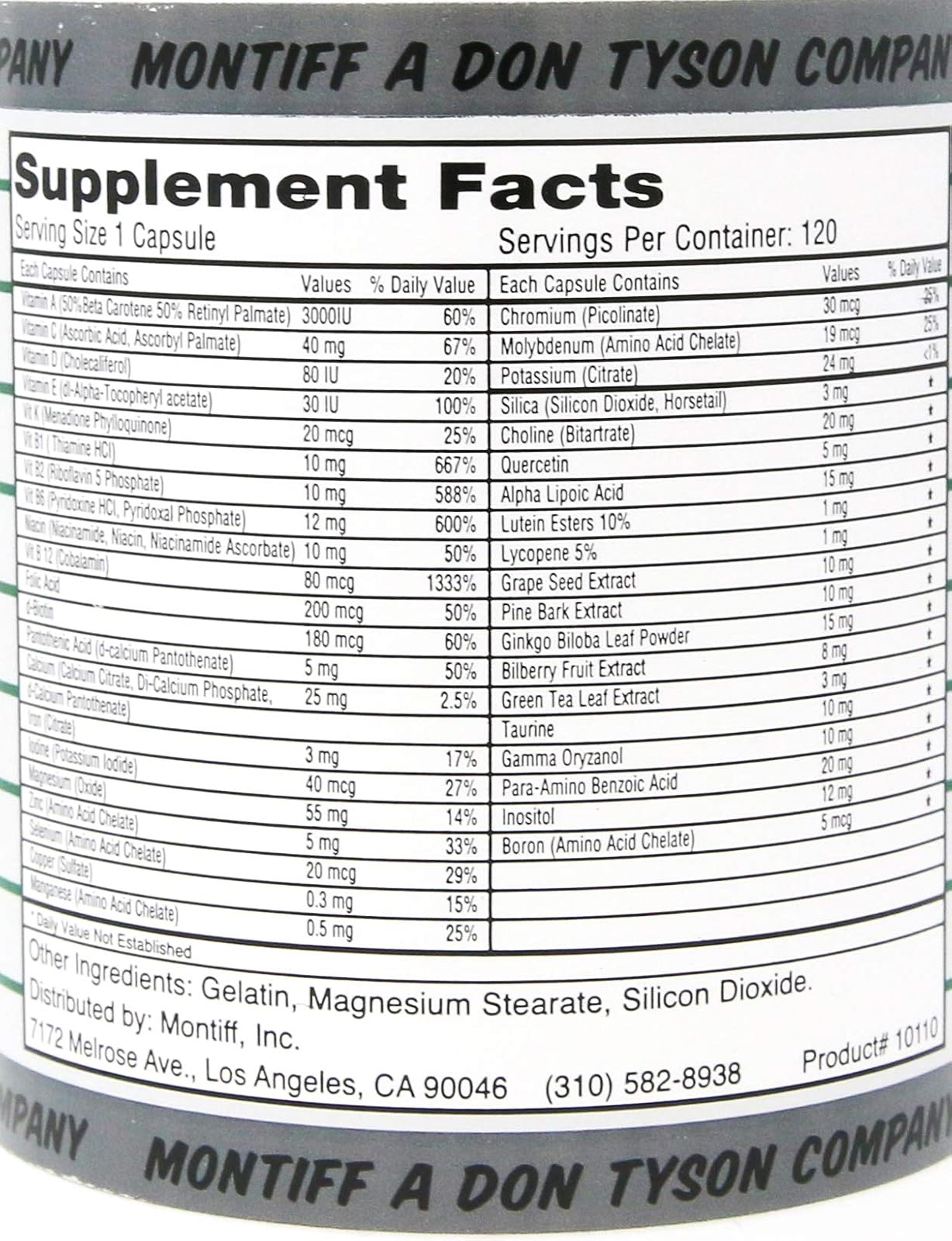120 capsules of essential vitamins