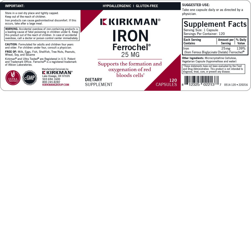 120 capsules of iron for daily health