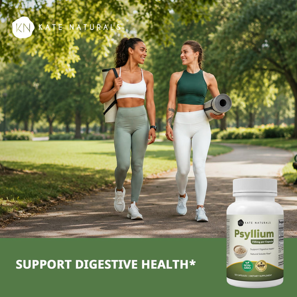 120 capsules of Kate Naturals psyllium husk