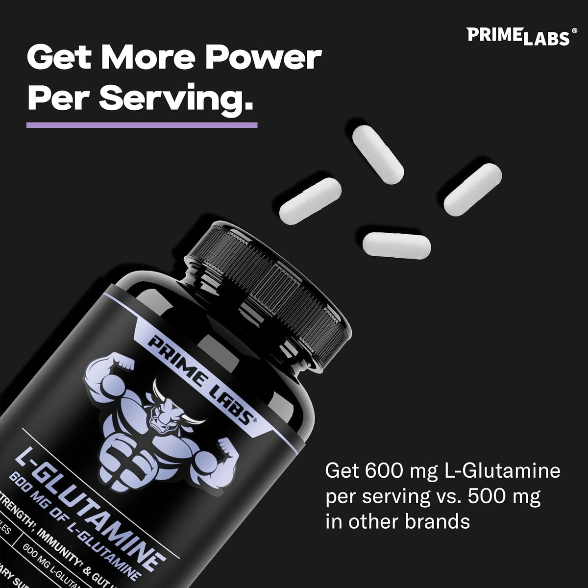 120 capsules of l-glutamine