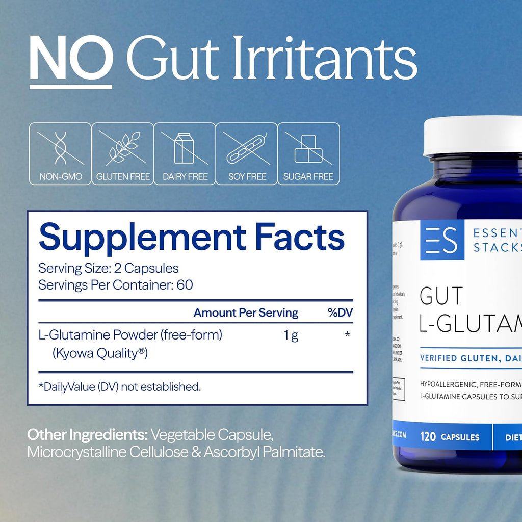 120 capsules of l-glutamine