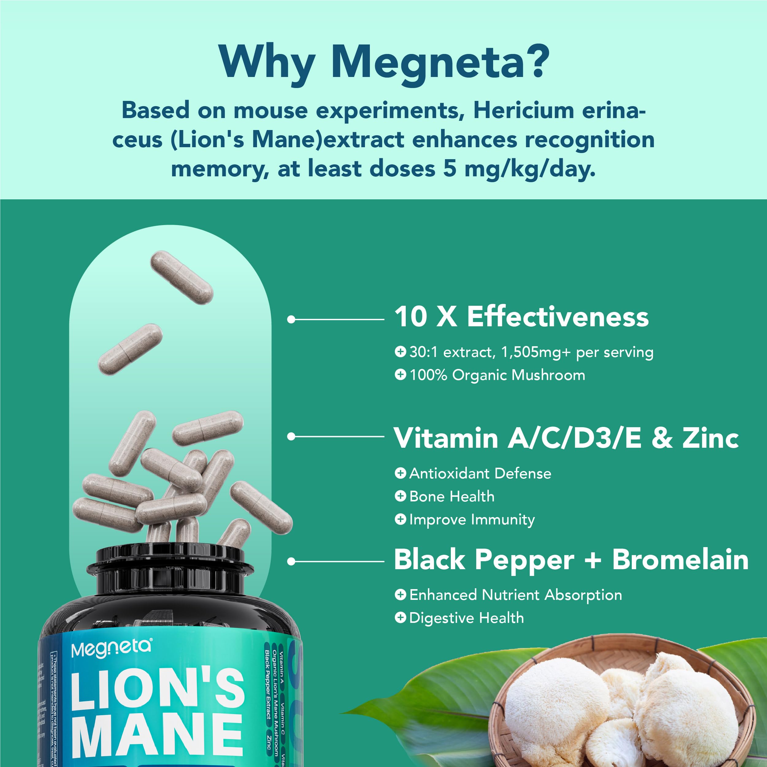 120 capsules of Lion's Mane