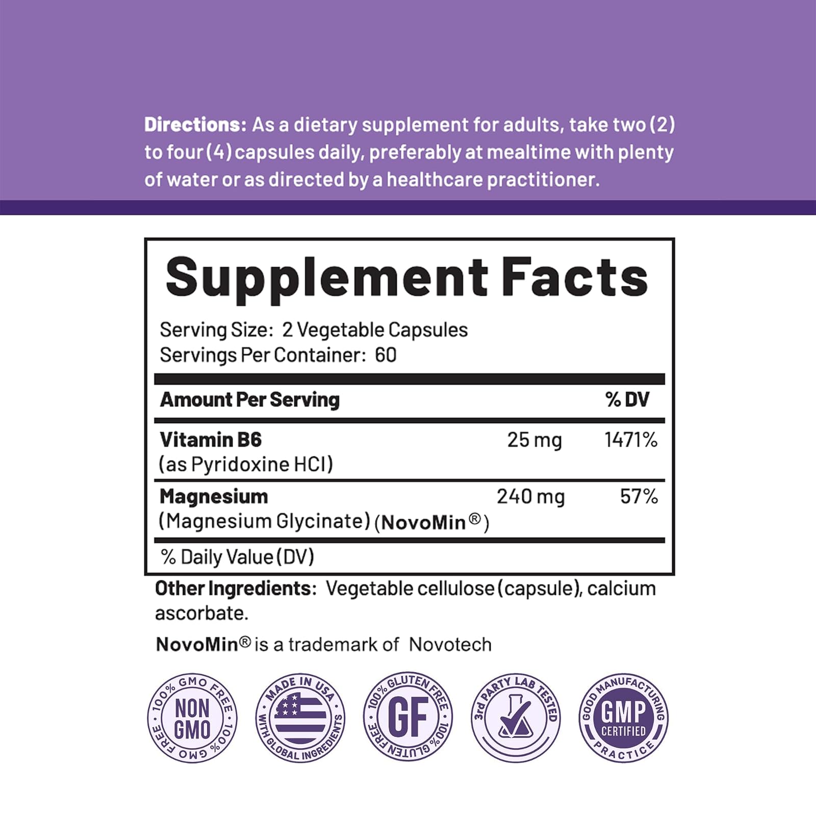 120 capsules of magnesium bisglycinate