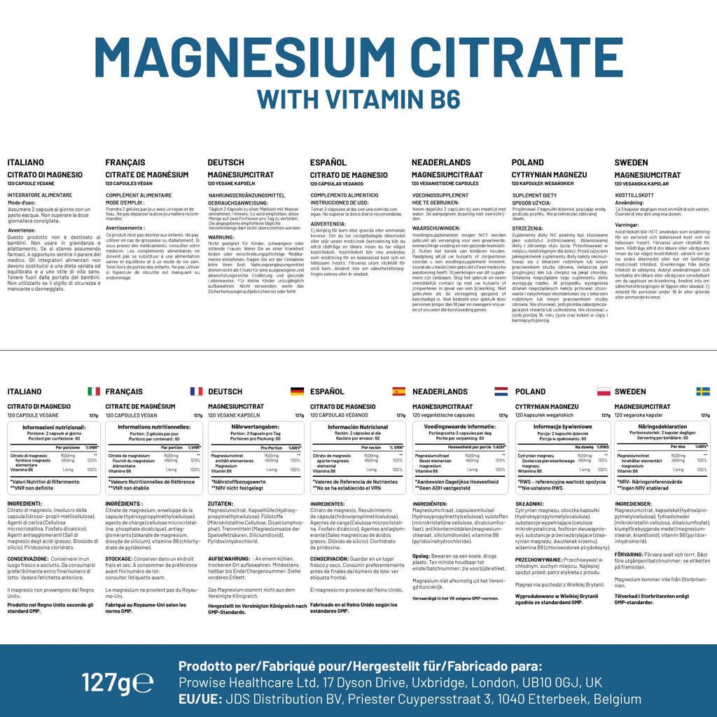 120 capsules of magnesium citrate