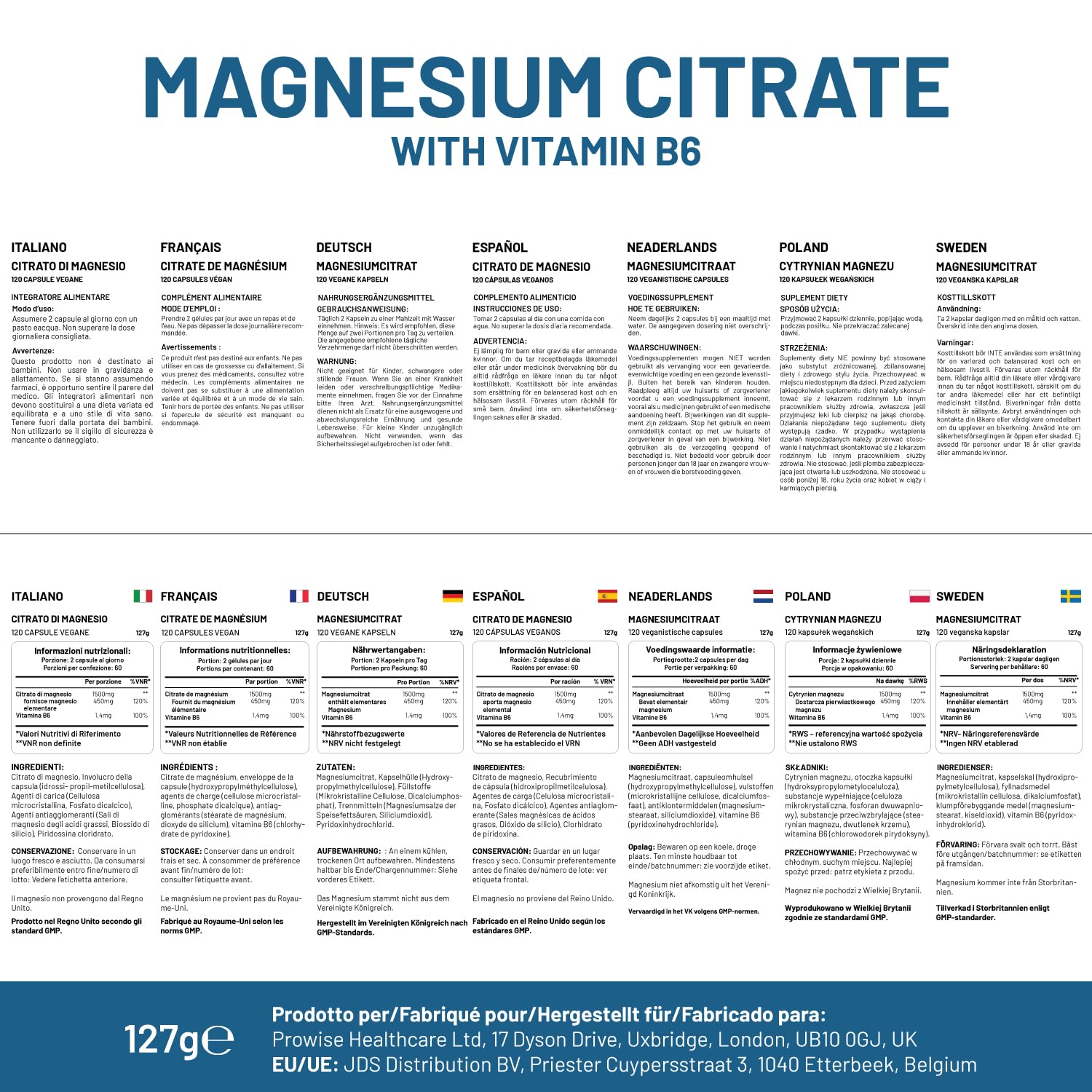 120 capsules of magnesium citrate