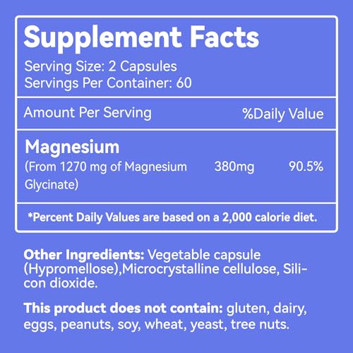 120 capsules of magnesium glycinate