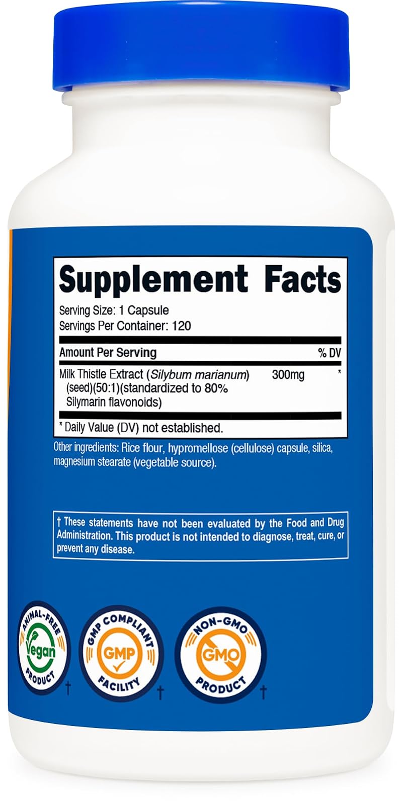 120 capsules of milk thistle for daily use
