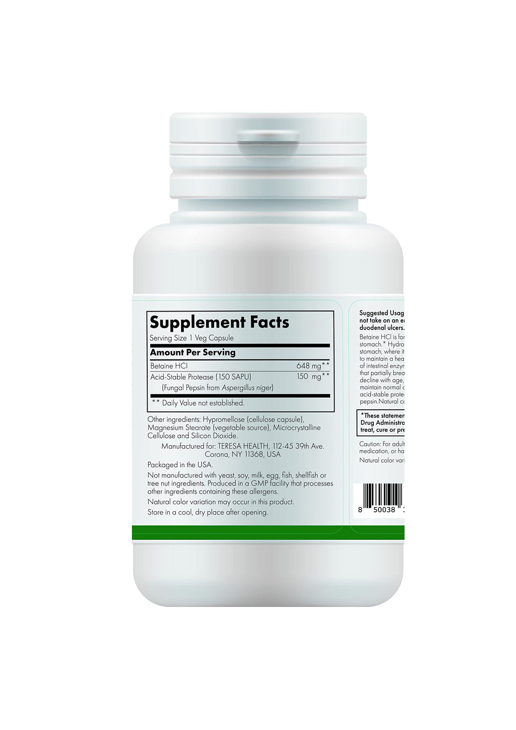 120 capsules of mineral support