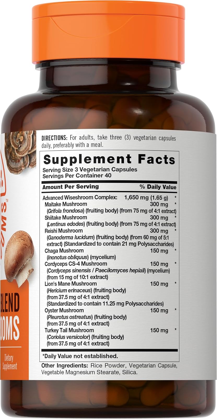 120 capsules of mushroom benefits