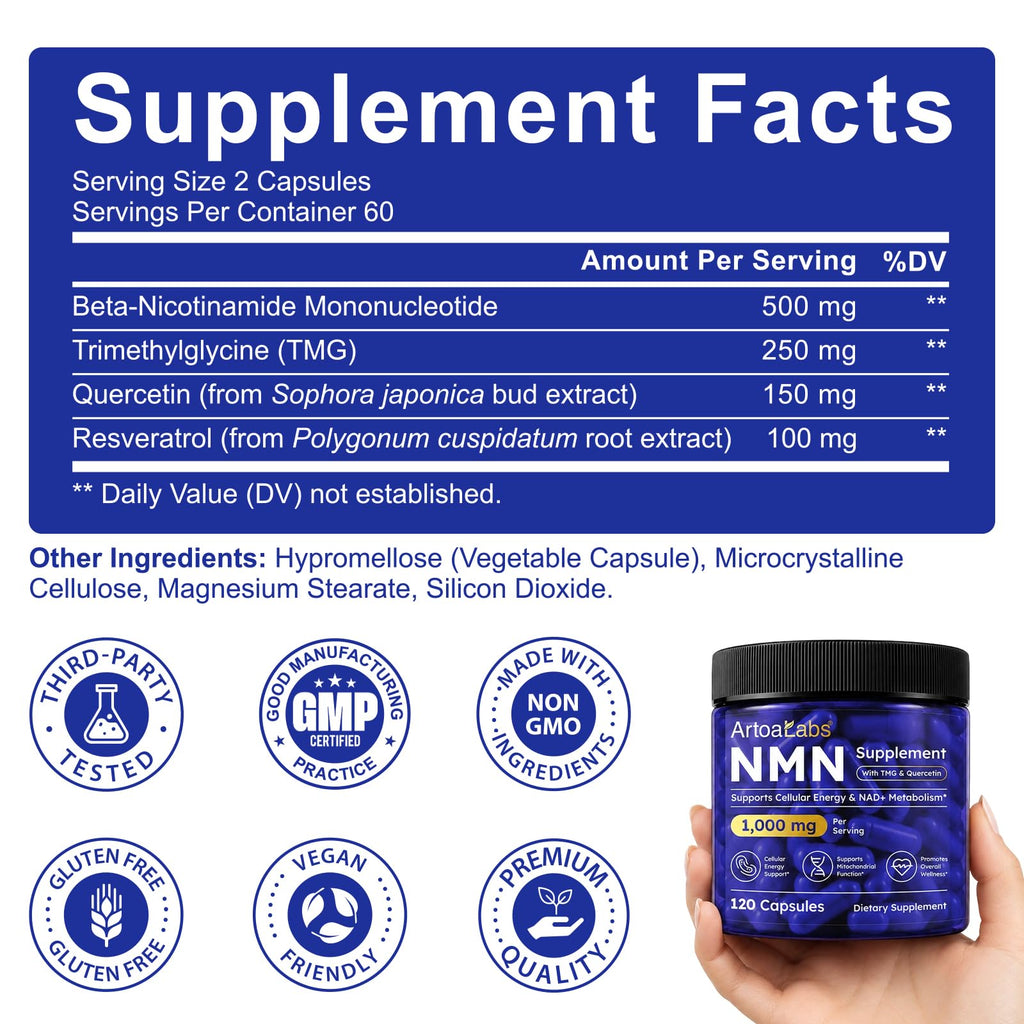 120 capsules of NMN for longevity