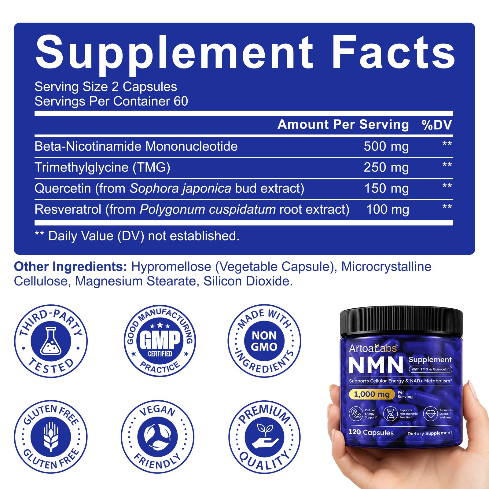 120 capsules of NMN for longevity