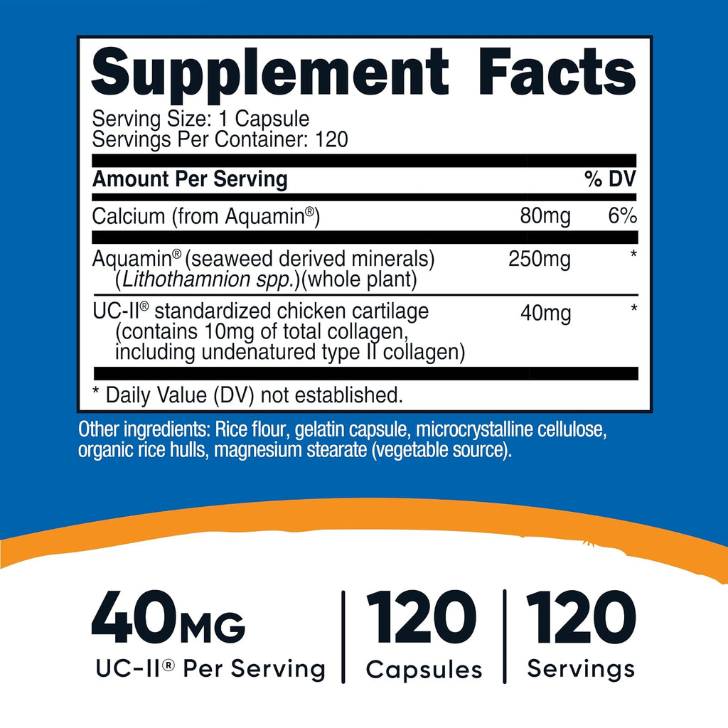 120 capsules of Nutricost UC-II collagen
