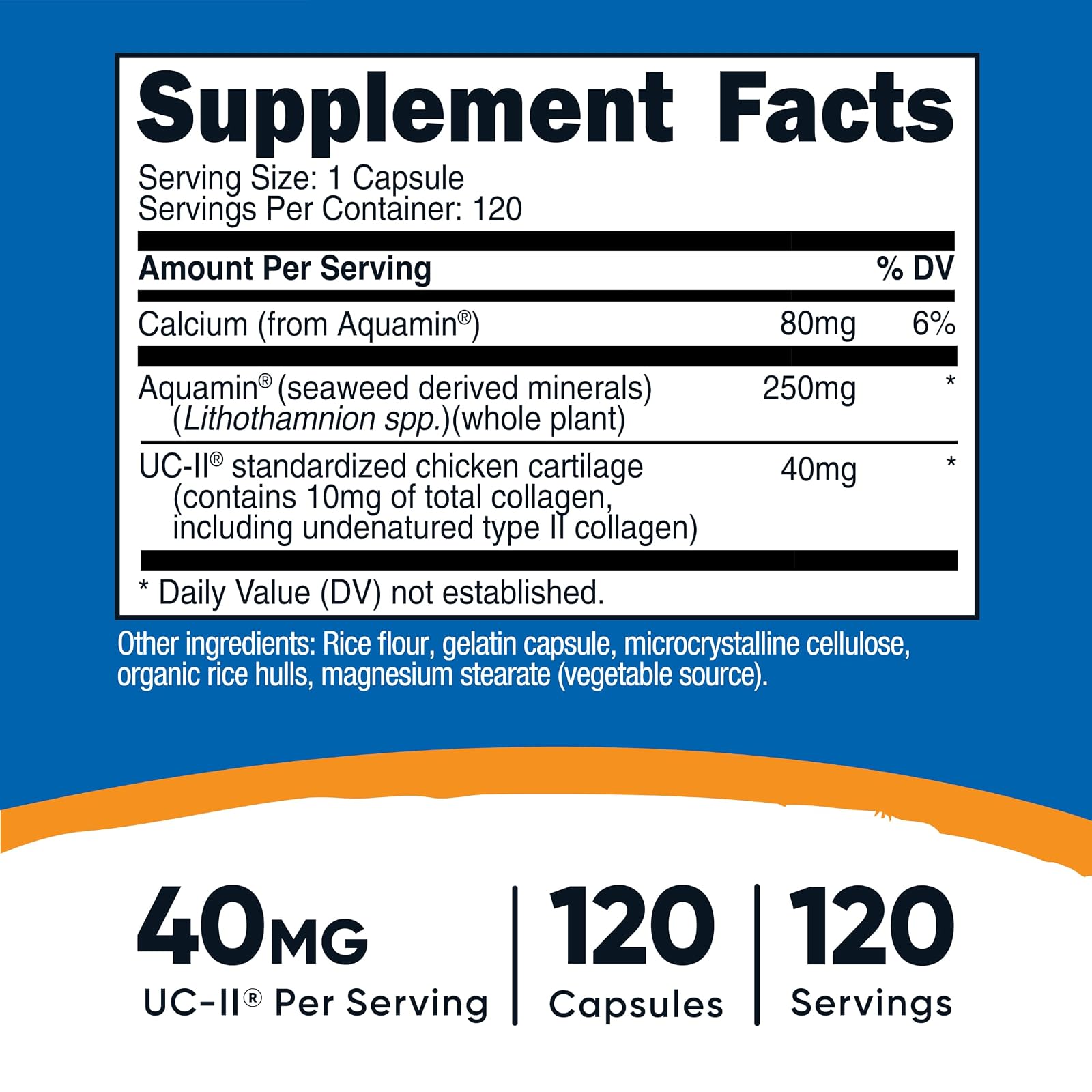 120 capsules of Nutricost UC-II collagen