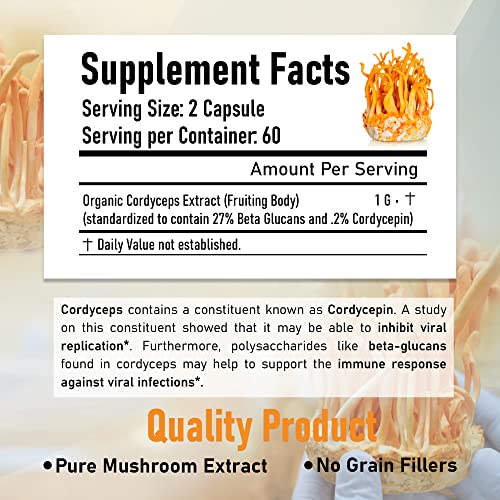 120 capsules of organic mushroom extract