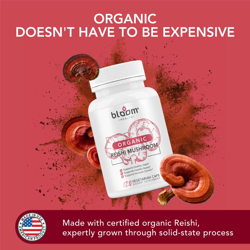 120 capsules of organic reishi mushrooms