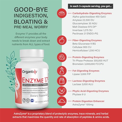 120 capsules of Organixx digestive enzymes