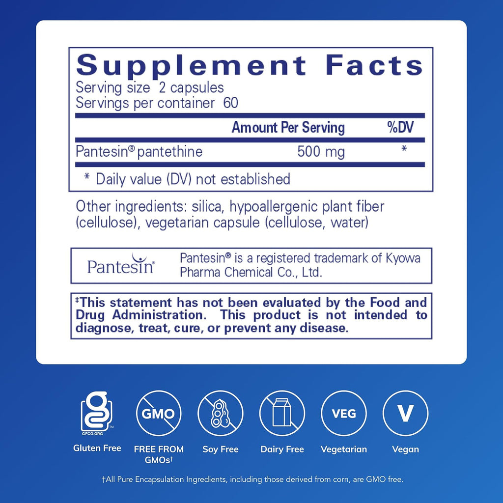 120 capsules of Pantethine for energy support