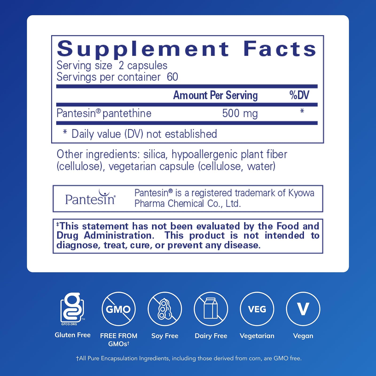 120 capsules of Pantethine for energy support