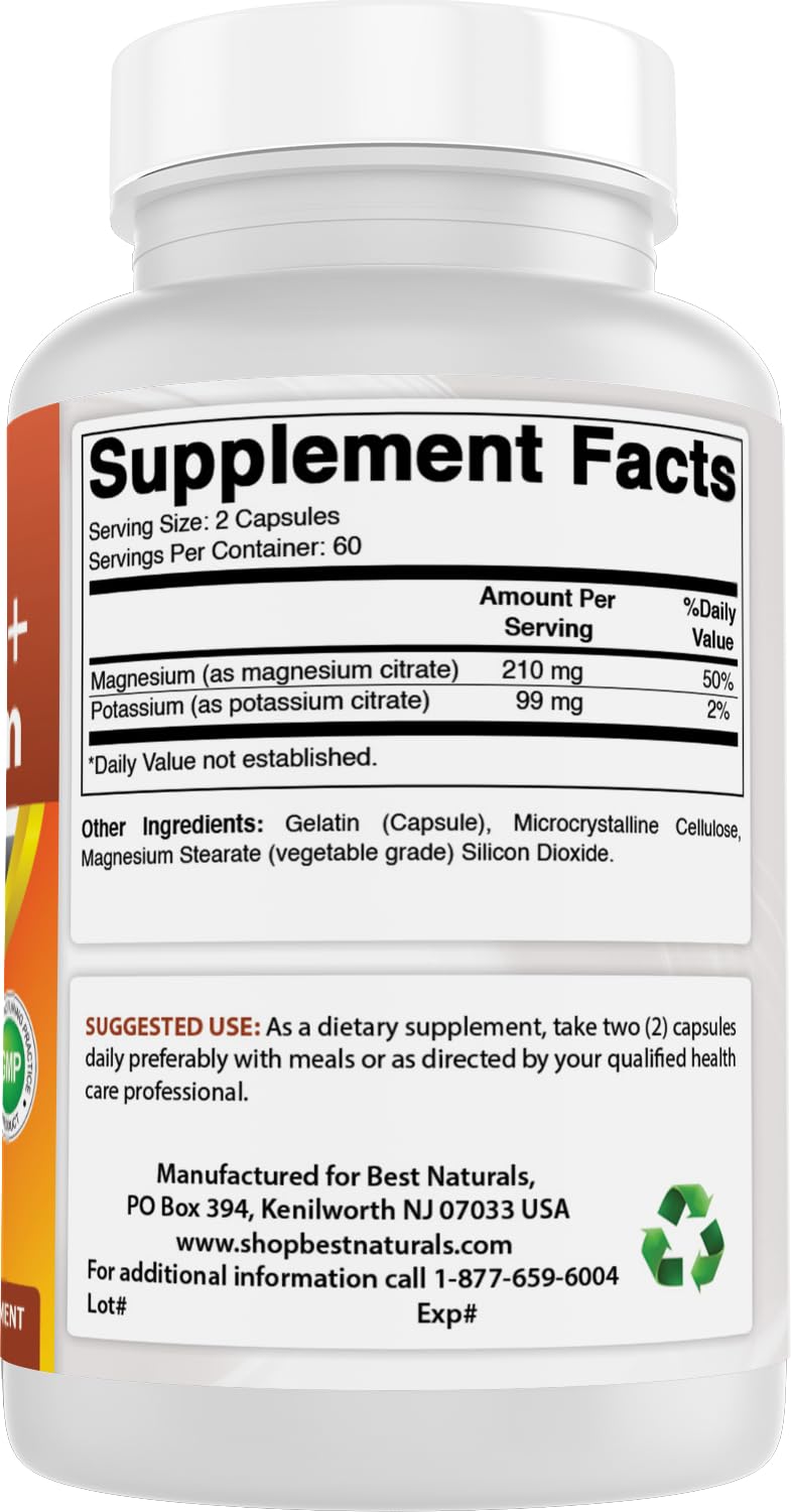 120 capsules of potassium and magnesium