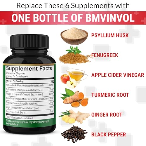 120 capsules of psyllium fiber