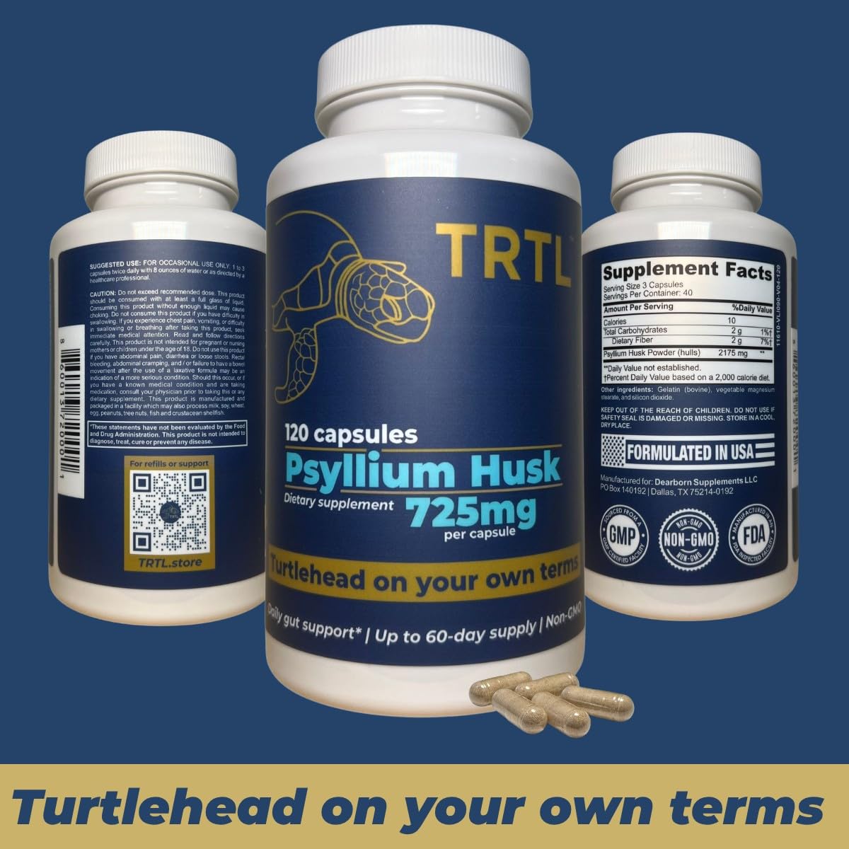 120 capsules of psyllium husk