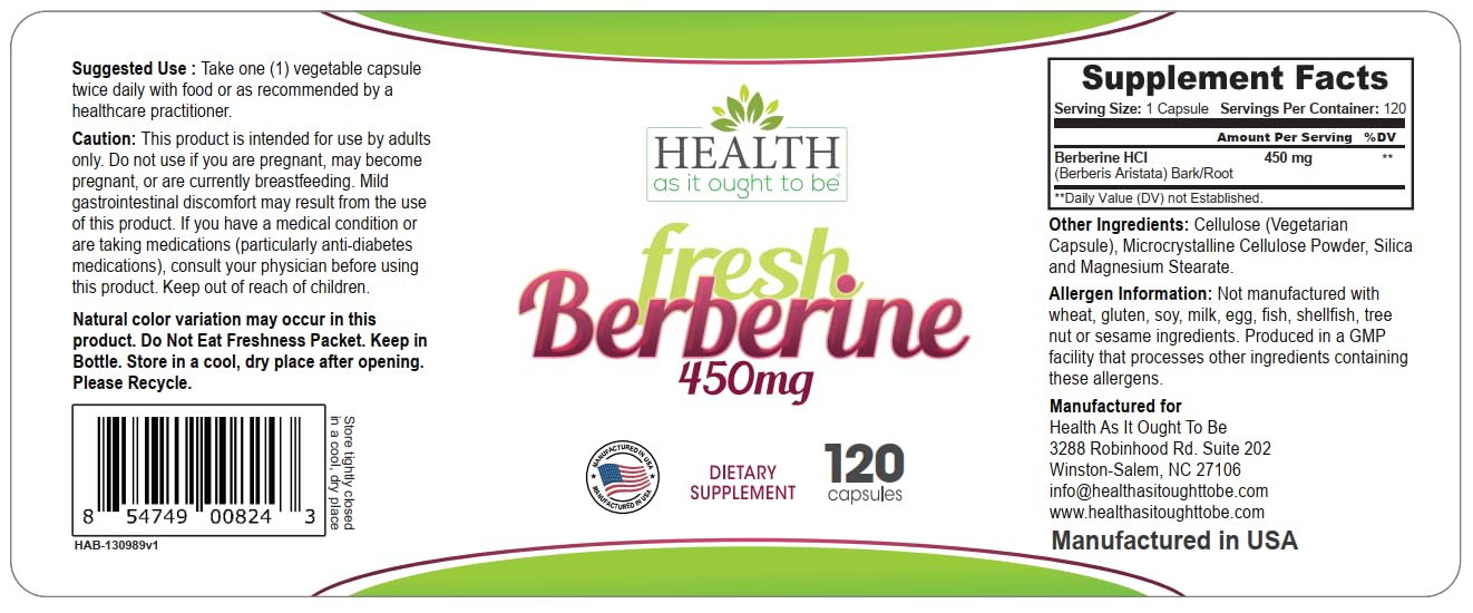 120 capsules of pure berberine