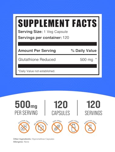 120 capsules of pure glutathione