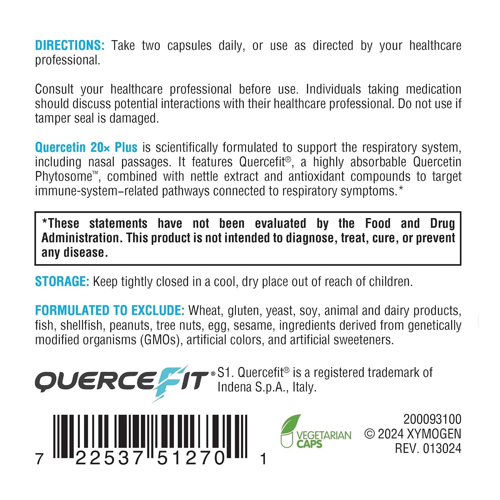 120 capsules of Quercetin health benefits