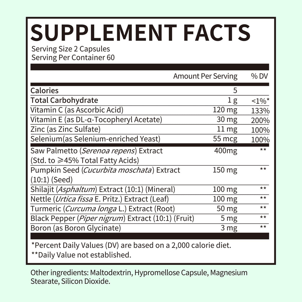 120 capsules of Saw Palmetto extract