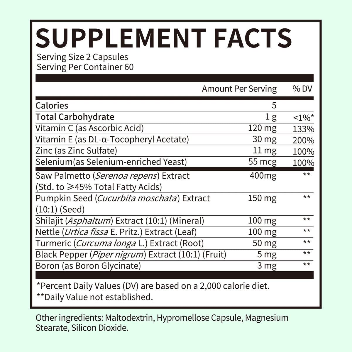 120 capsules of Saw Palmetto extract