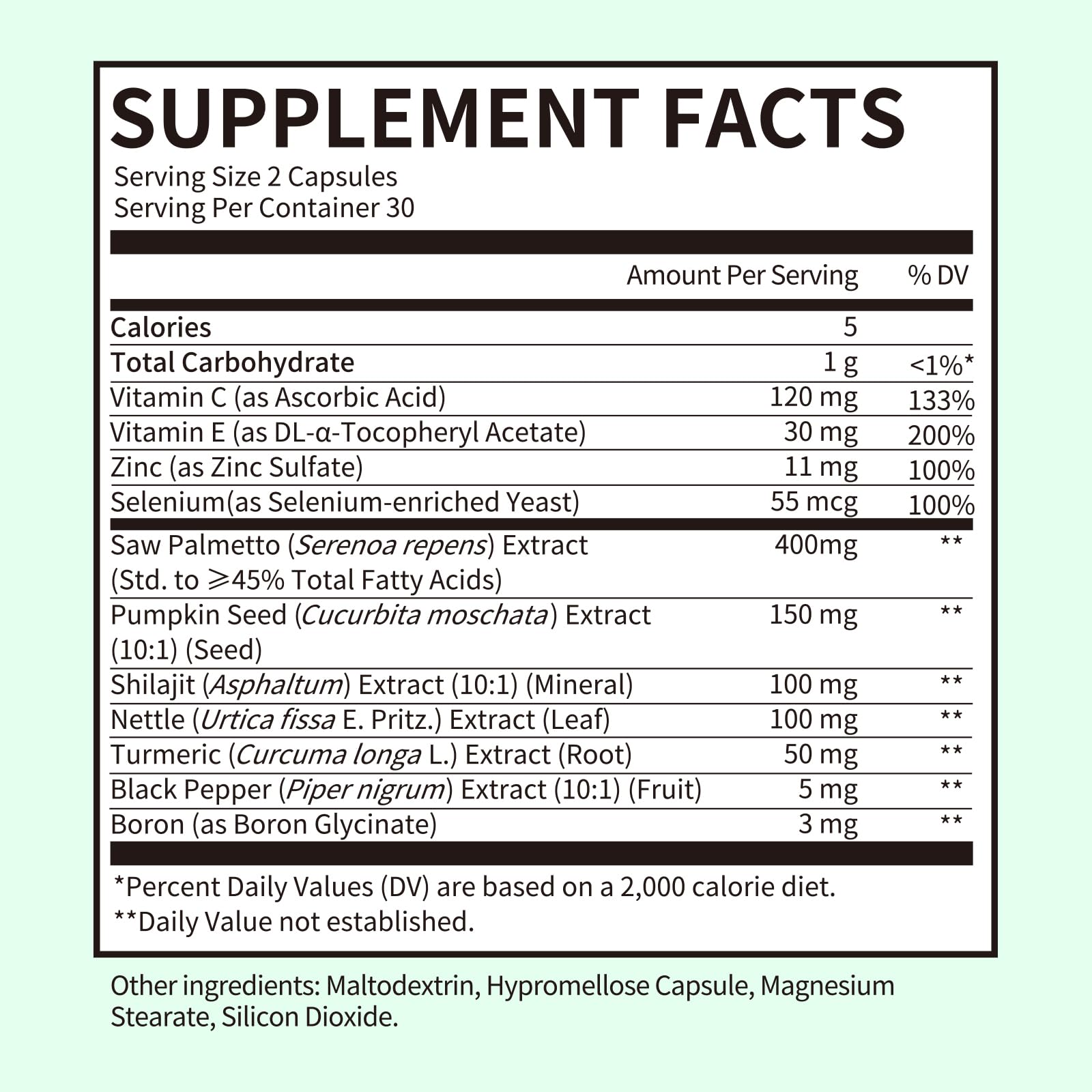 120 capsules of Saw Palmetto extract