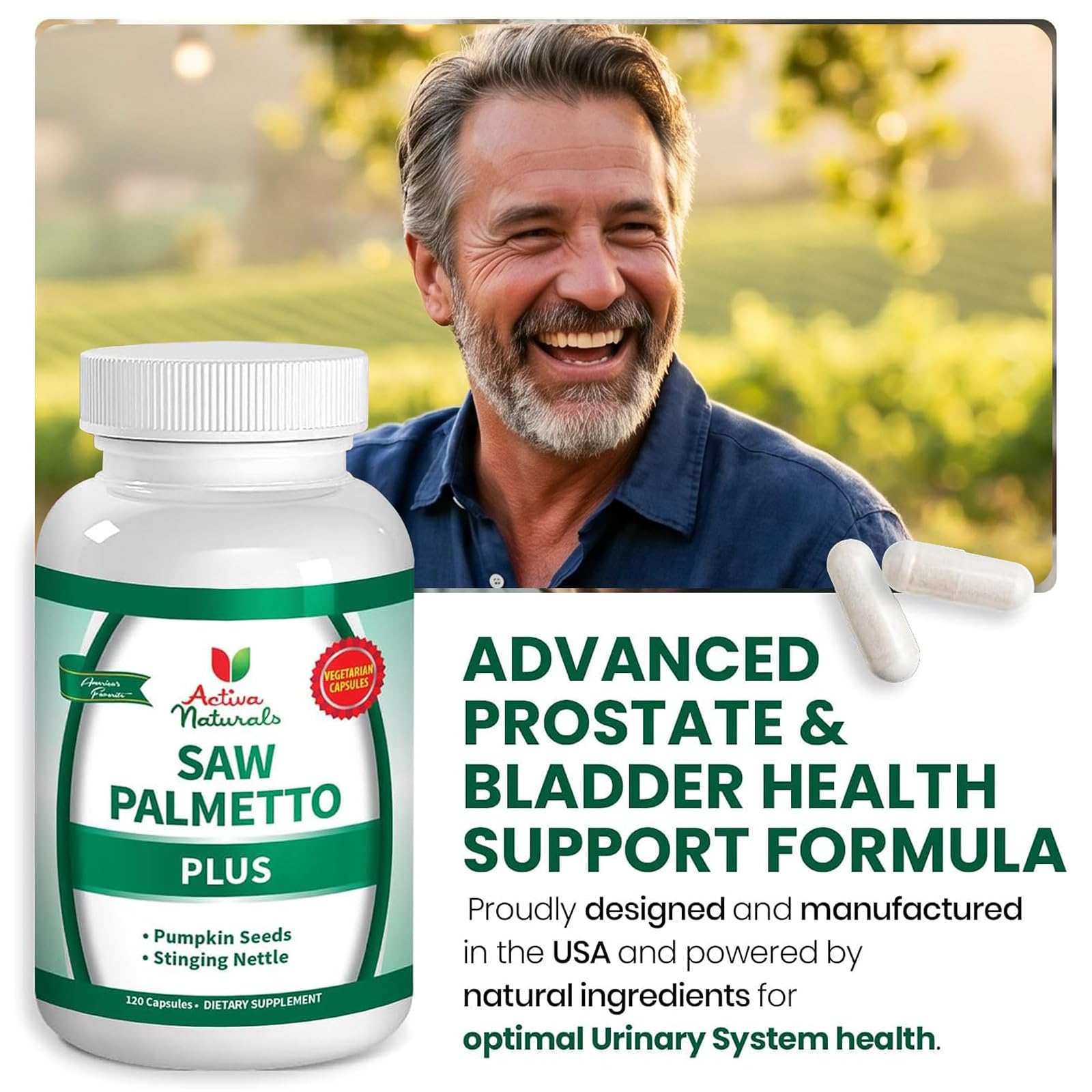 120 capsules of saw palmetto