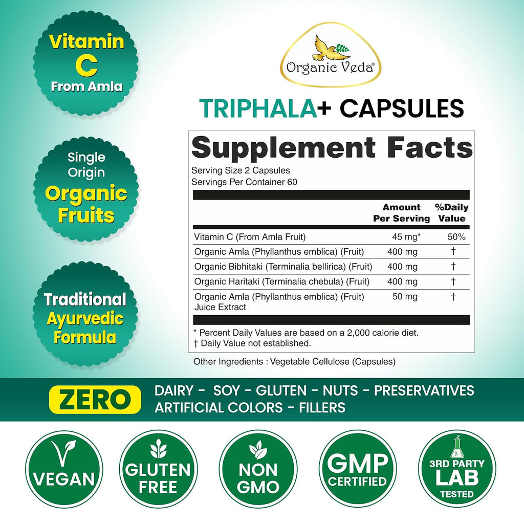 120 capsules of Triphala benefits