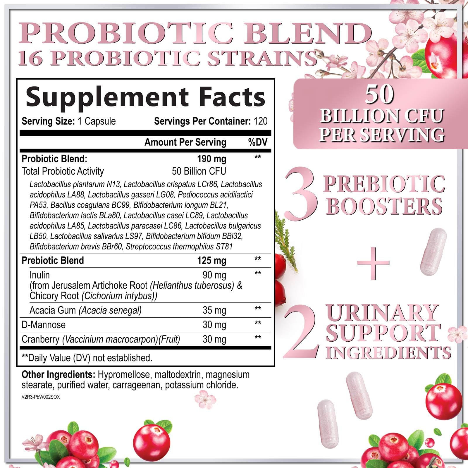 120 capsules of women's probiotics