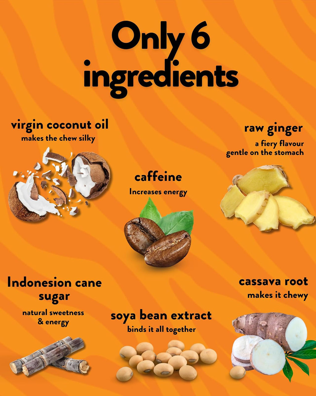 120 chews of Ginger Roars caffeine