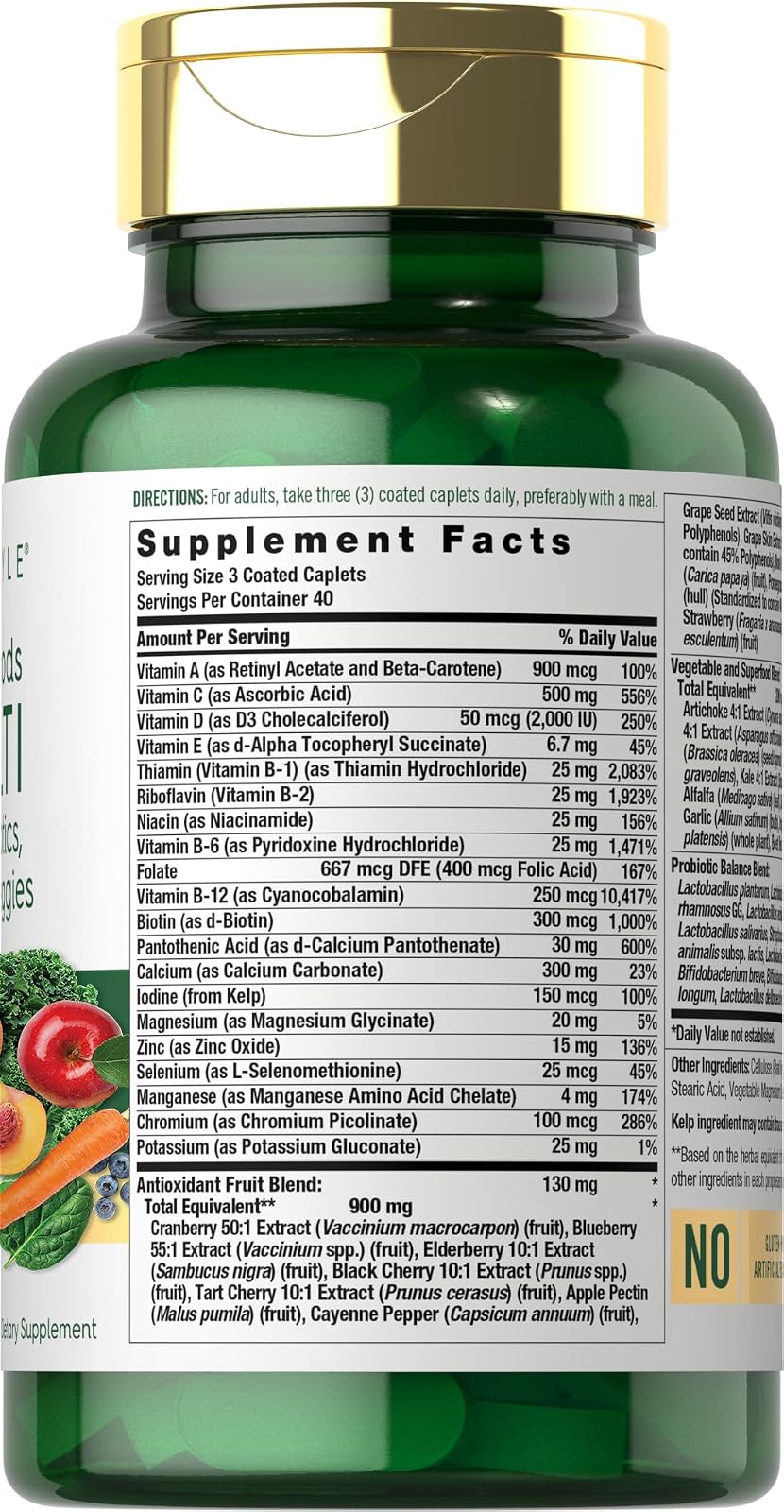 120 coated caplets for daily nutrition
