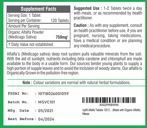120 count alfalfa for daily nutrition
