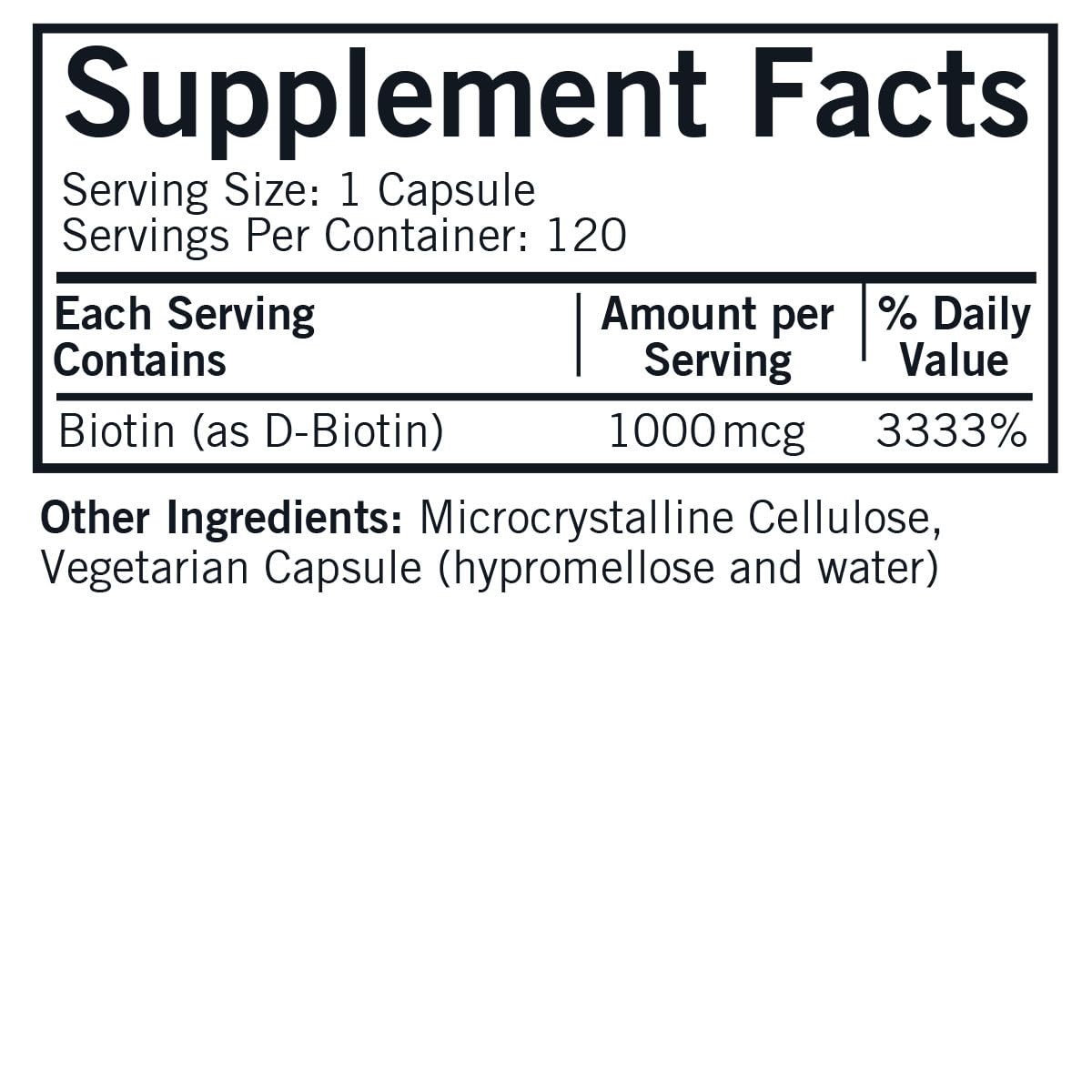 120 count biotin supplement for hair