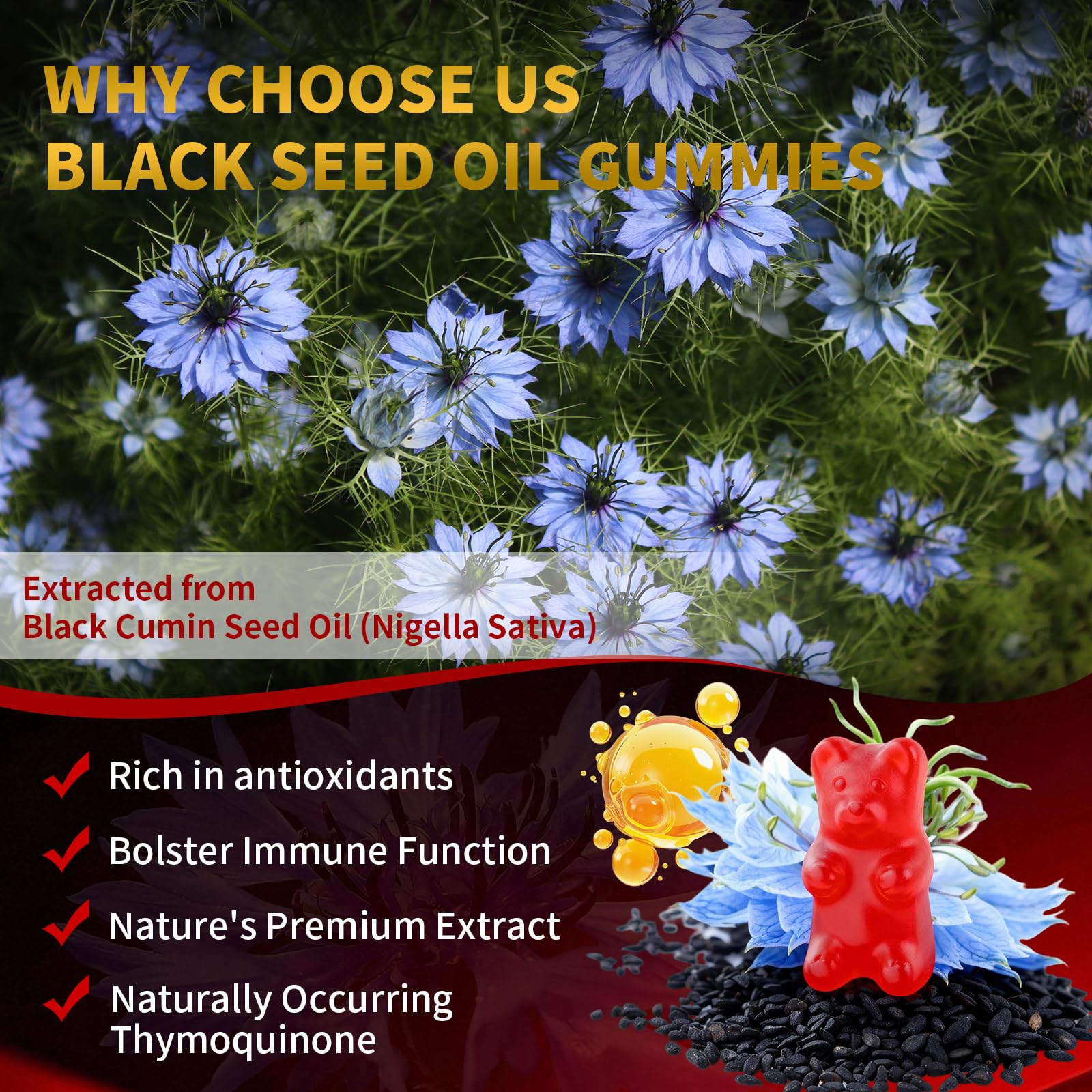 120 count black seed oil gummies for daily use