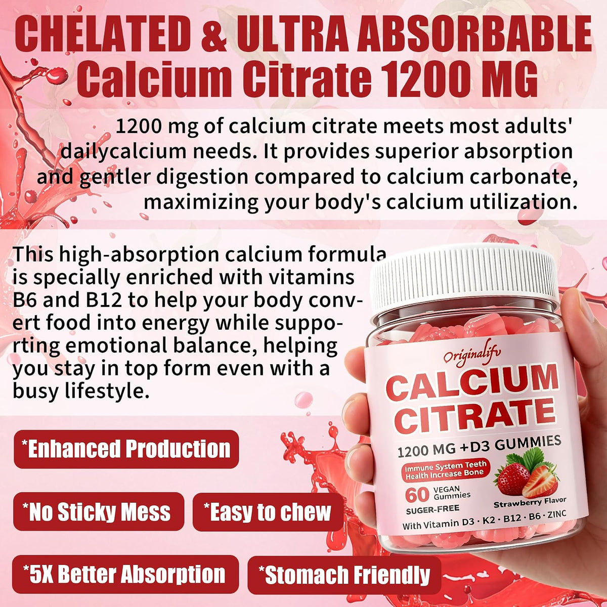 120 count bottle of calcium gummies