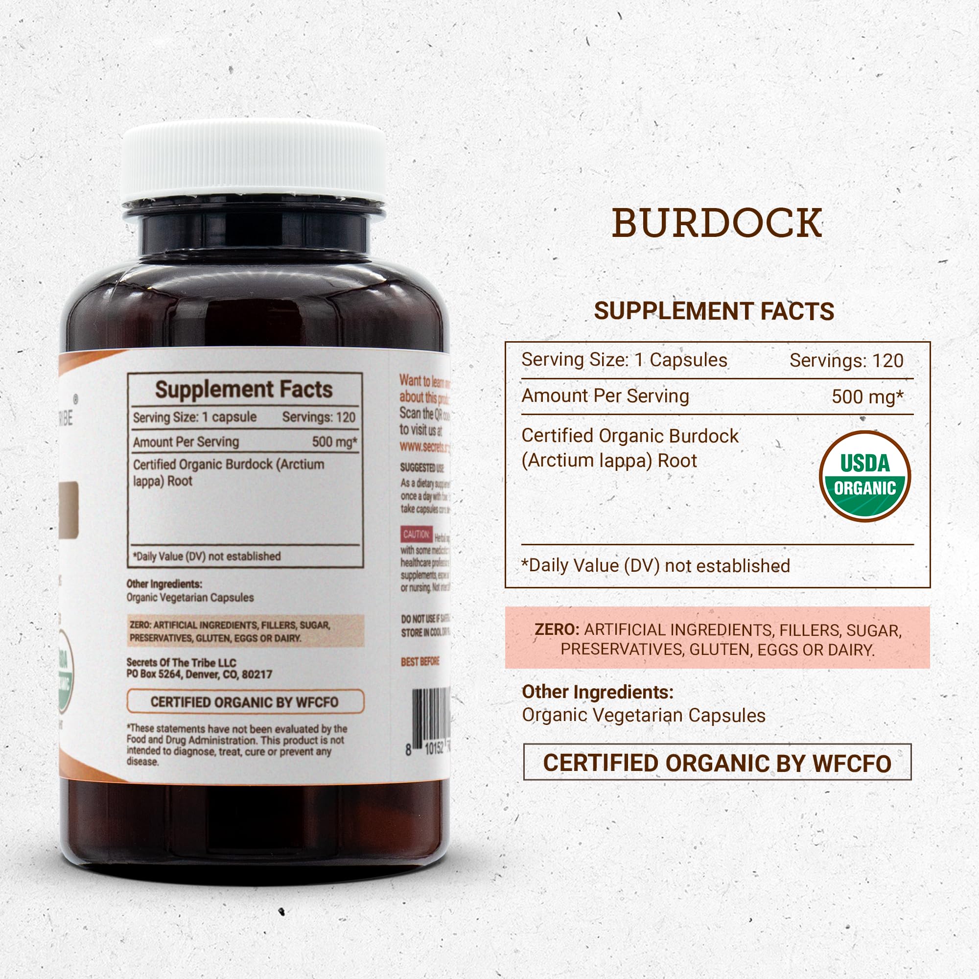 120 count burdock root capsules