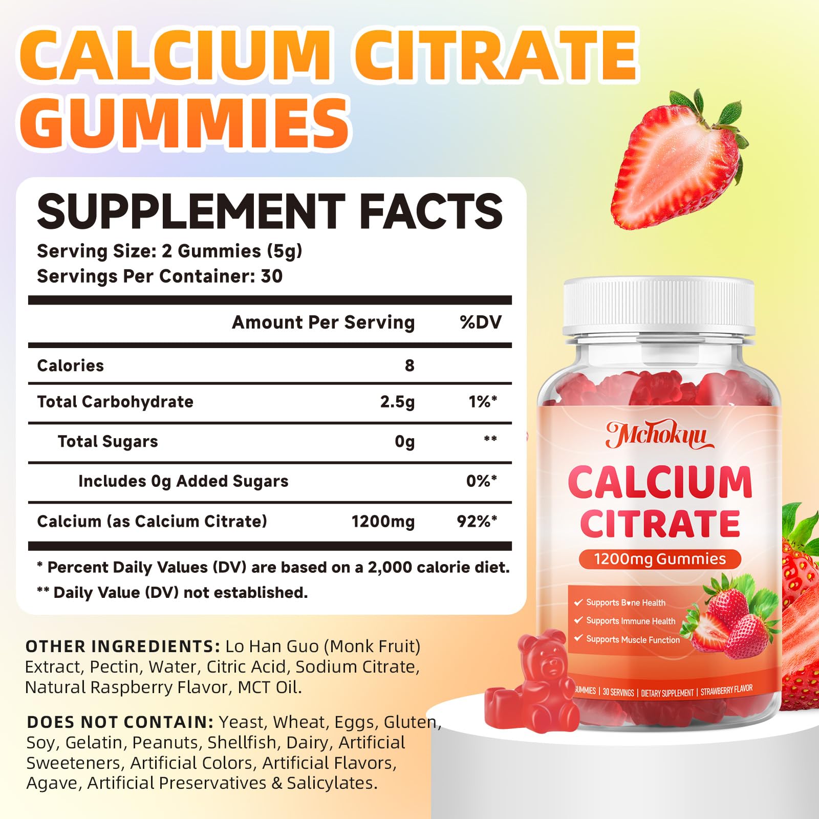 120 count calcium gummies for adults