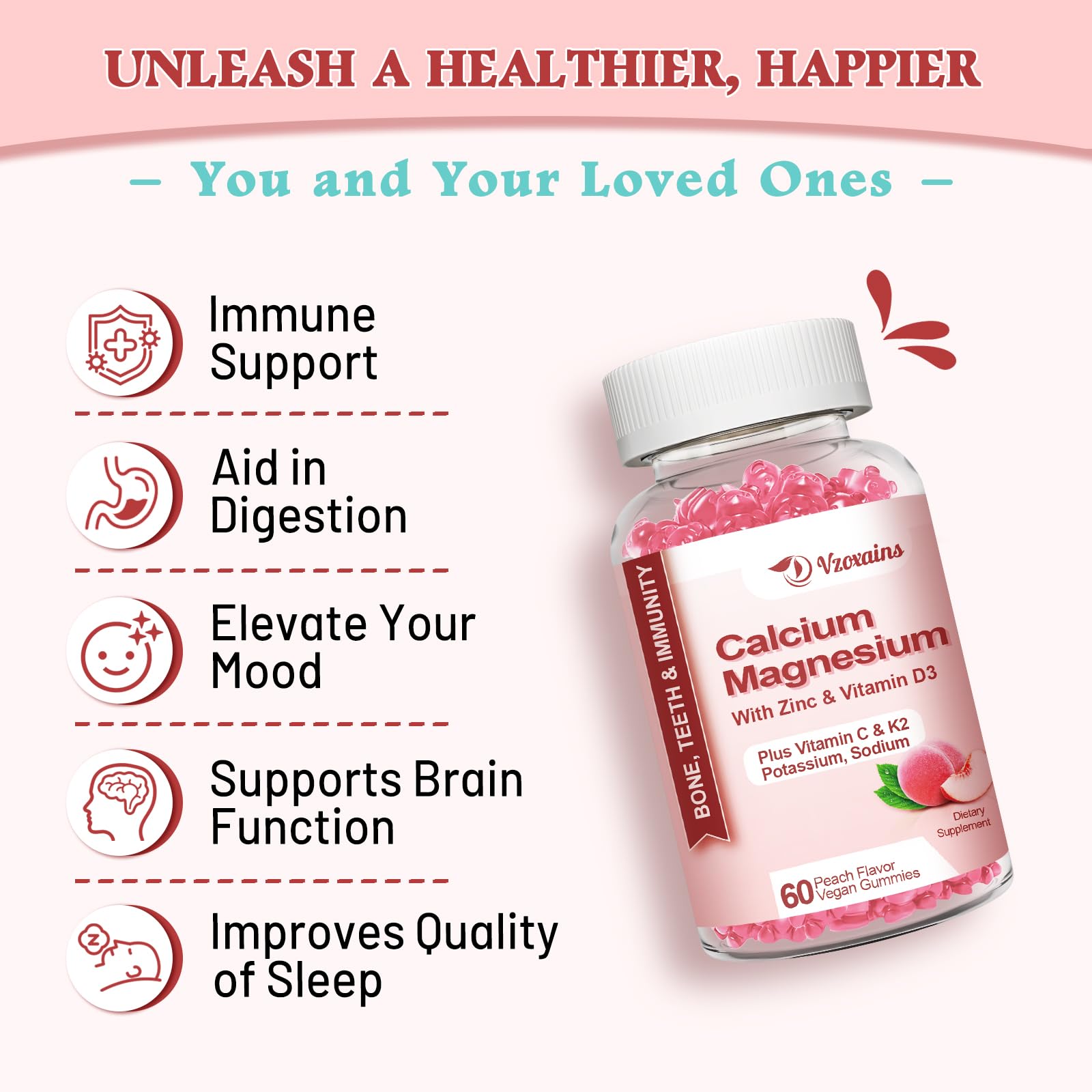 120 count calcium gummies for daily use