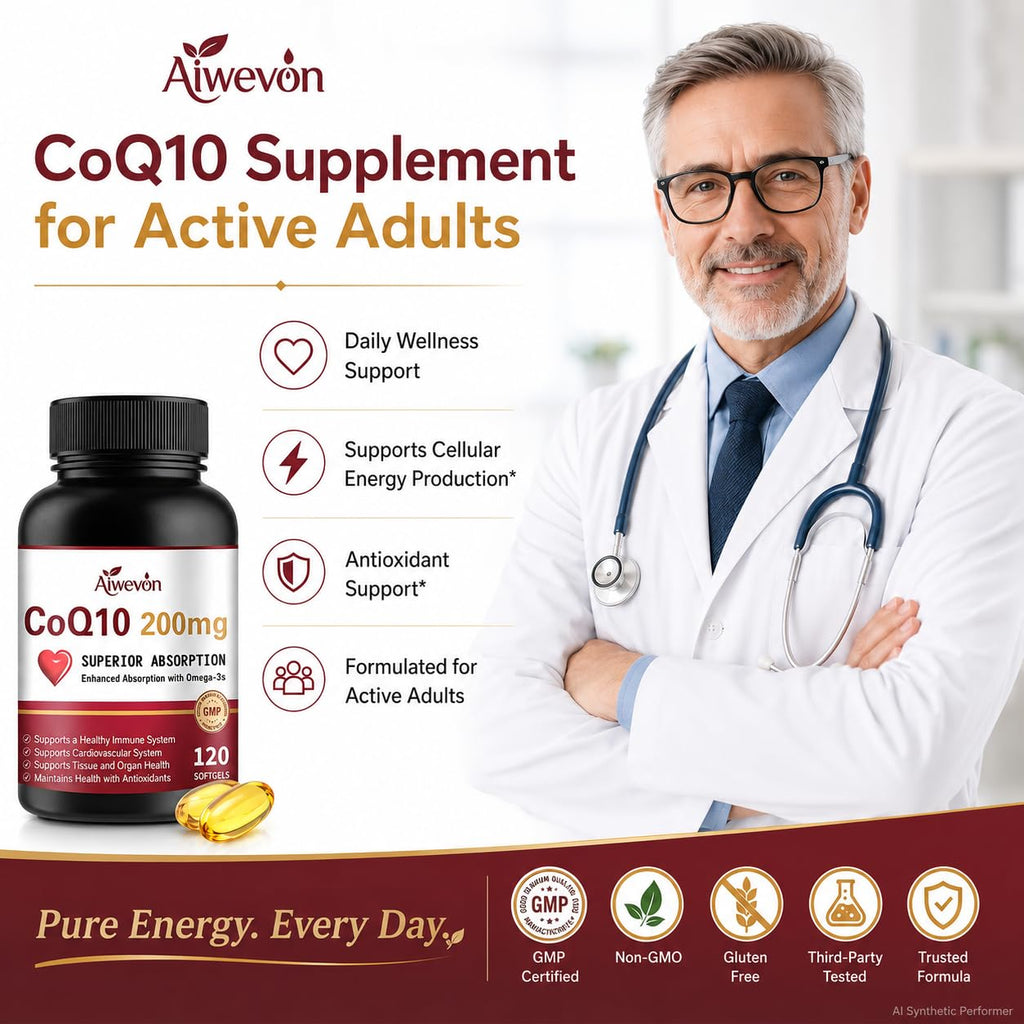 120 count CoQ10 softgels for vitality