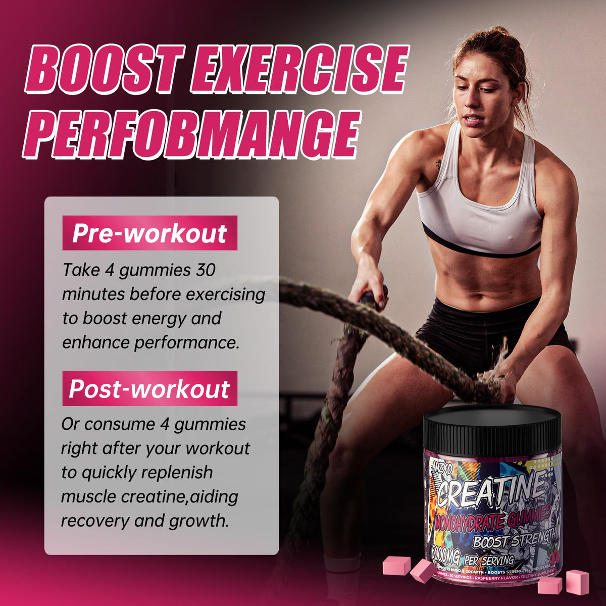 120 count creatine gummies for performance
