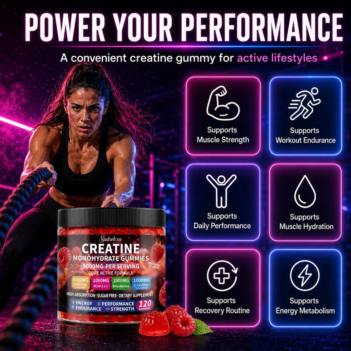 120 count creatine gummy vitamins