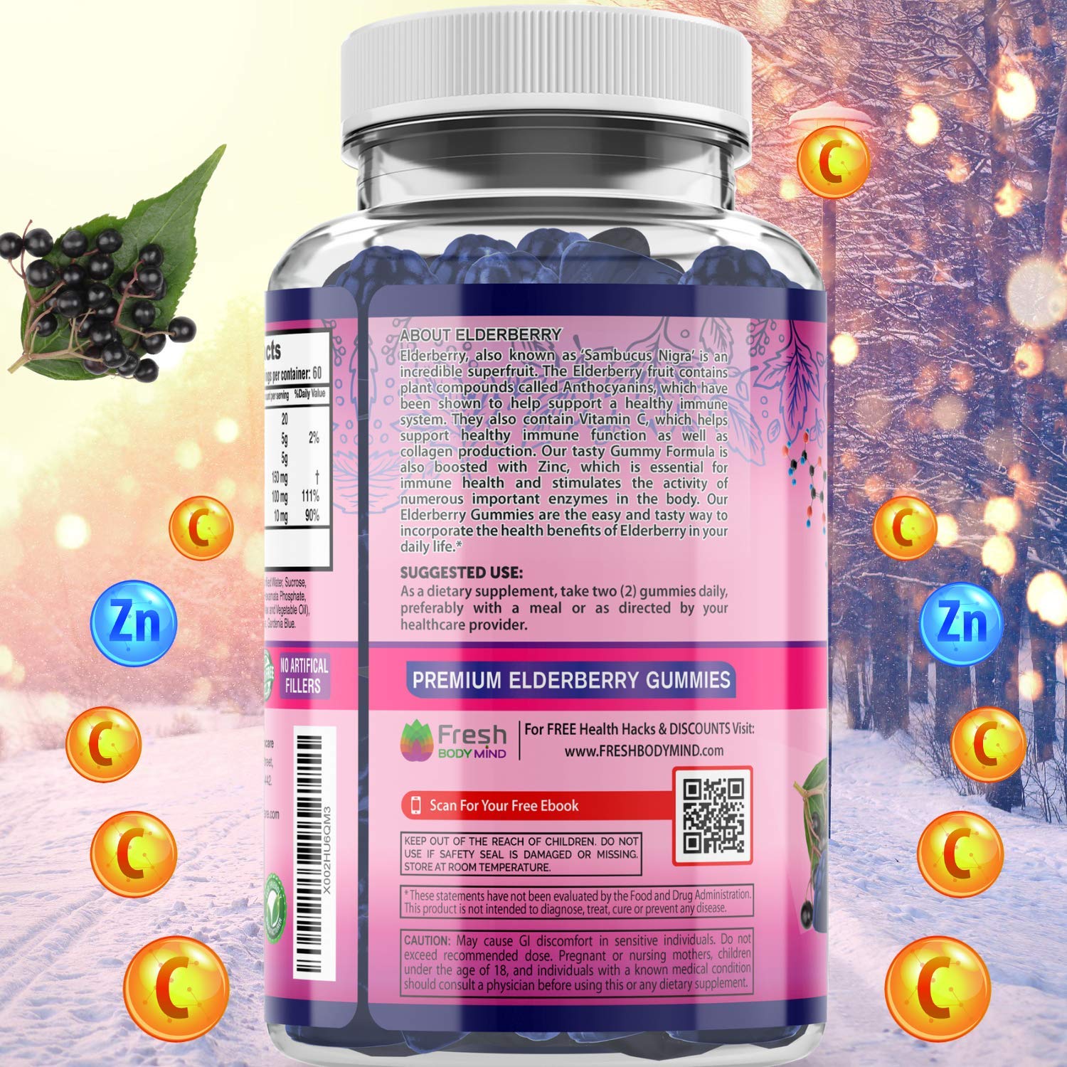 120 count elderberry gummies for daily use